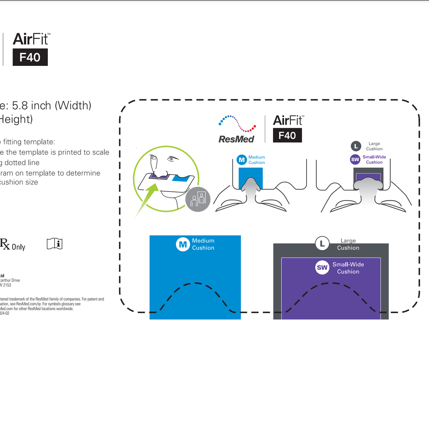 ResMed AirFit F40 Full Face CPAP Mask with Headgear | Tricare Medical