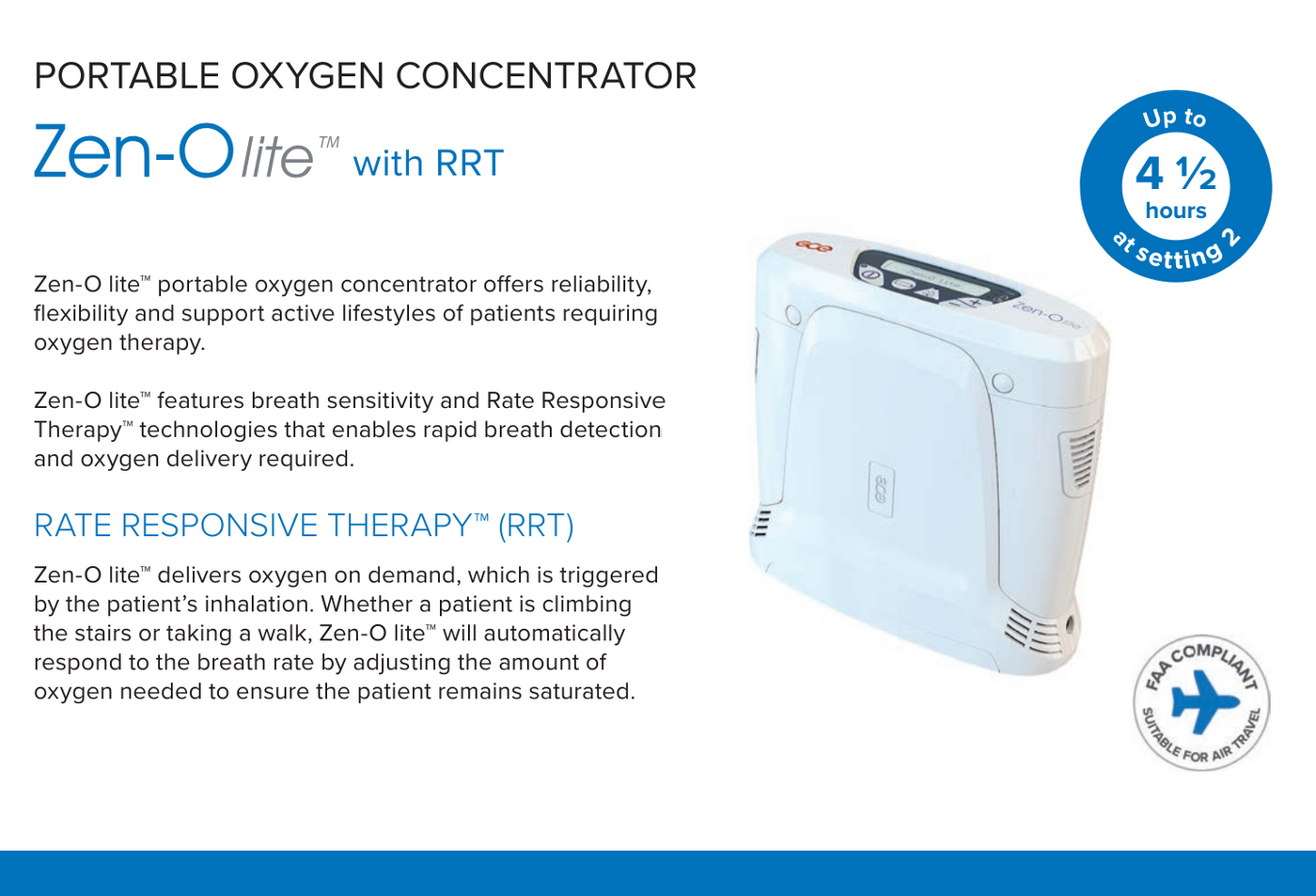 Zen-O Lite Portable Oxygen Concentrator-Lightweight & Reliable Oxygen ...